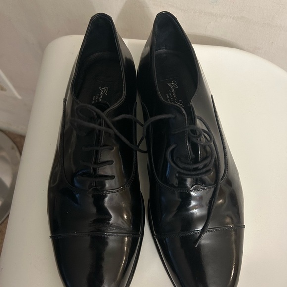 Gianni Sanetti | Shoes | Mens Black Patent Lea Shoes Pre Owned Leather ...